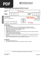 AS & A Level Mathematics Paper 1 | PDF | Applied Mathematics ...