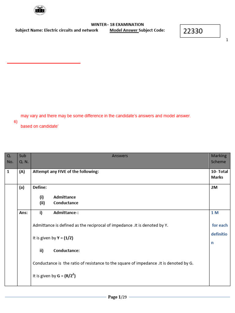 2018 Winter Model Answer Paper | PDF | Series And Parallel Circuits | Ac Power