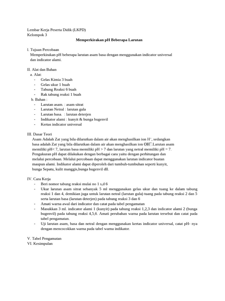 LKPD Kimia Kelompok 3 | PDF