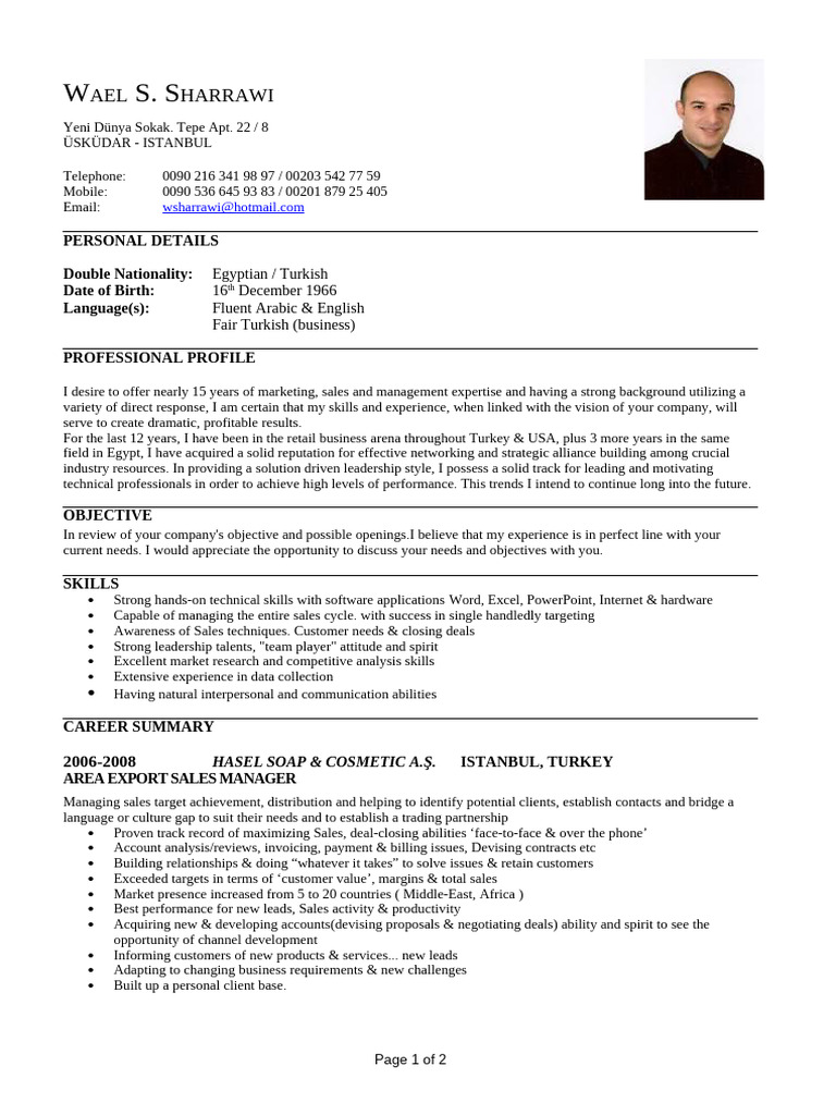 wael cv | PDF | Sales | Business