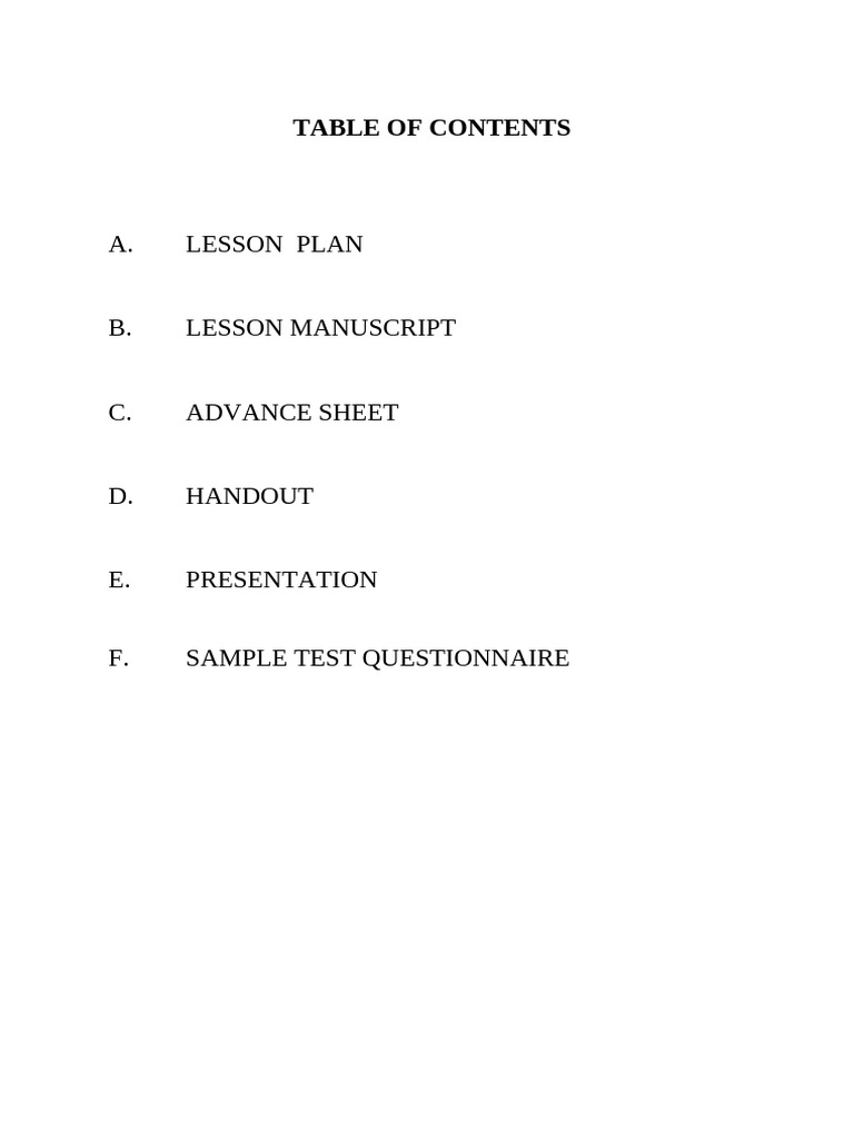 5800V HH Table of Contents | PDF