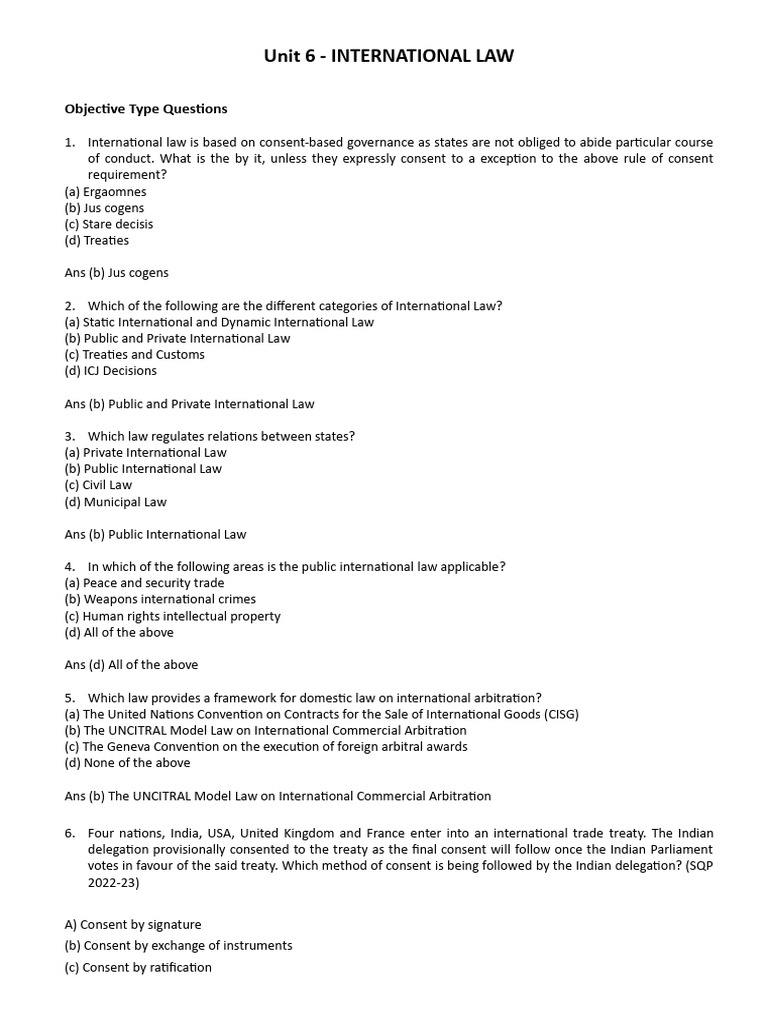 12th Unit 6 - Book Answers | PDF | International Law | International Criminal Court