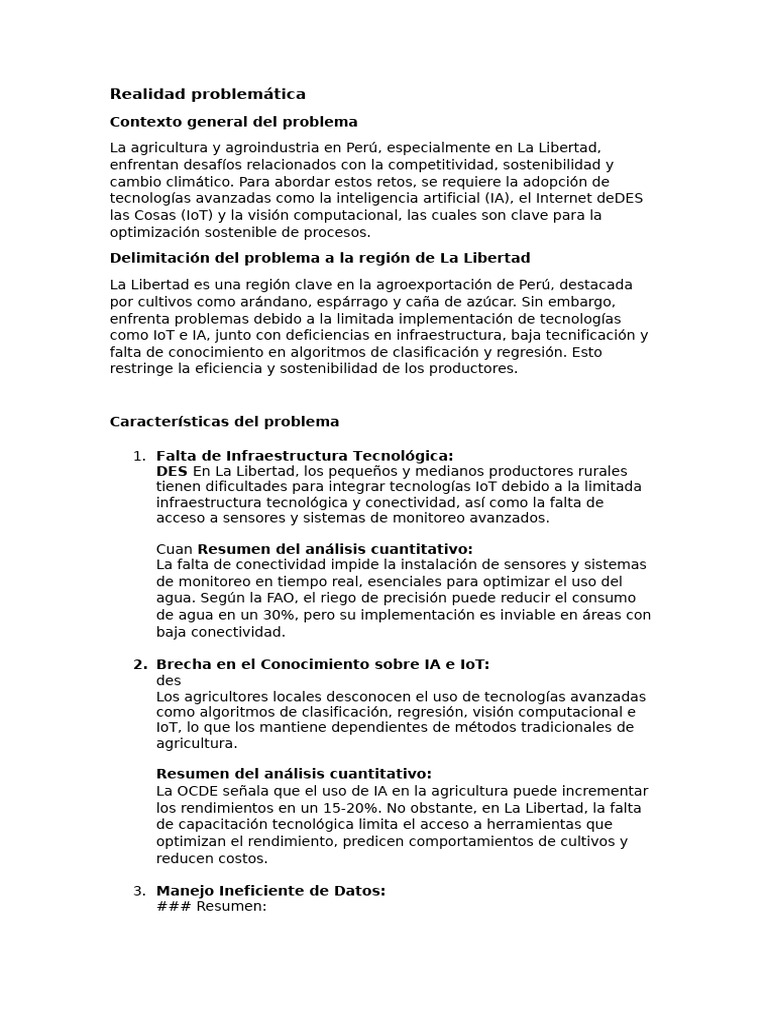 Realidad Problemática | PDF | Internet de las Cosas | Inteligencia ...