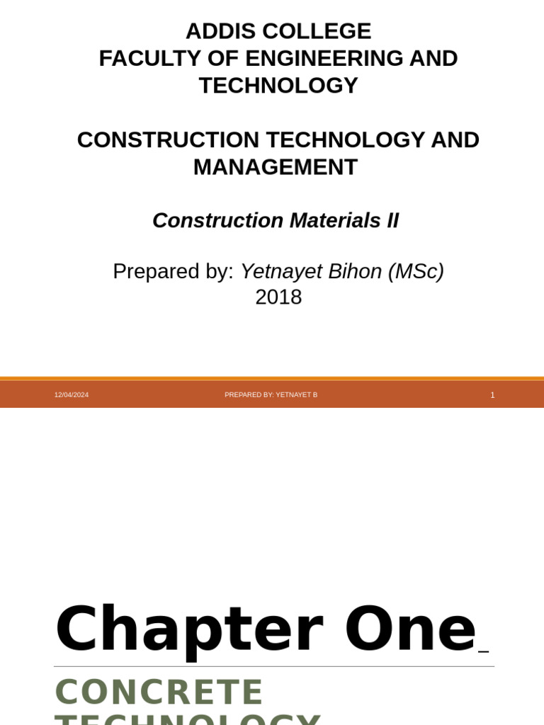 Chapter 1. Concrete Technology | PDF | Concrete | Construction Aggregate
