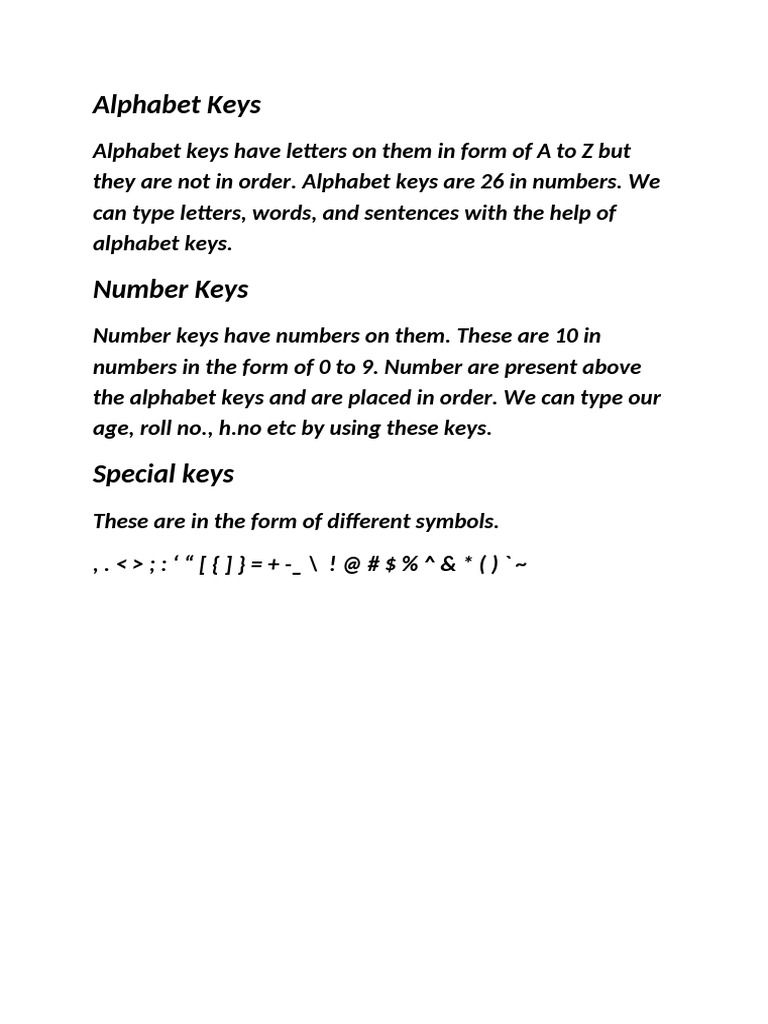 Keyboard Basics for Beginners | PDF