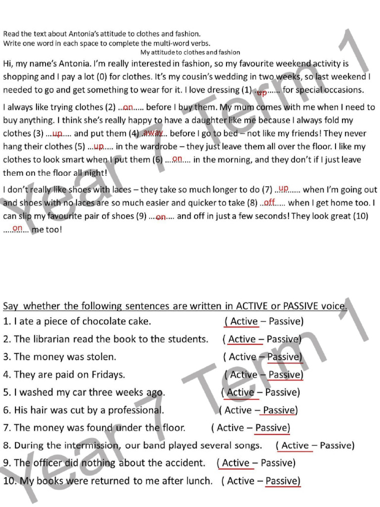 Unit 3 Revision Worksheets ANSWERKEY | PDF