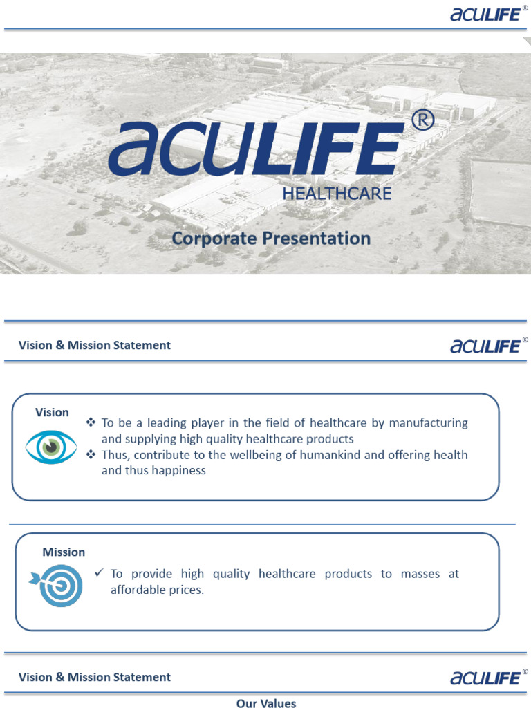 Aculife Corporate Presentation | PDF