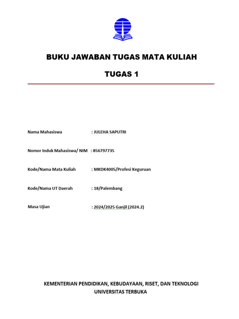 BJT - Umum - tmk1 PROFESI KEGURUAN - JULEHA SAPUTRI | PDF