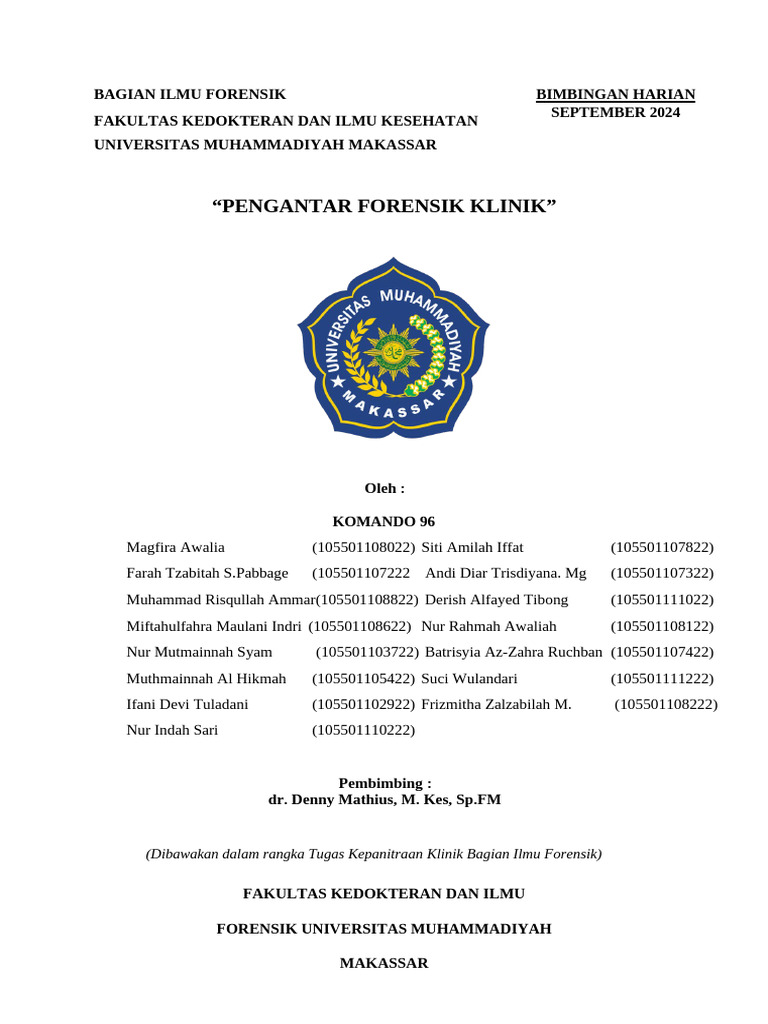 Bimbingan Harian 3 - Pengantar Forensik Klinik | PDF