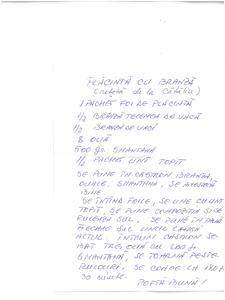 Placinta cu branza_Catalin Florescu | PDF