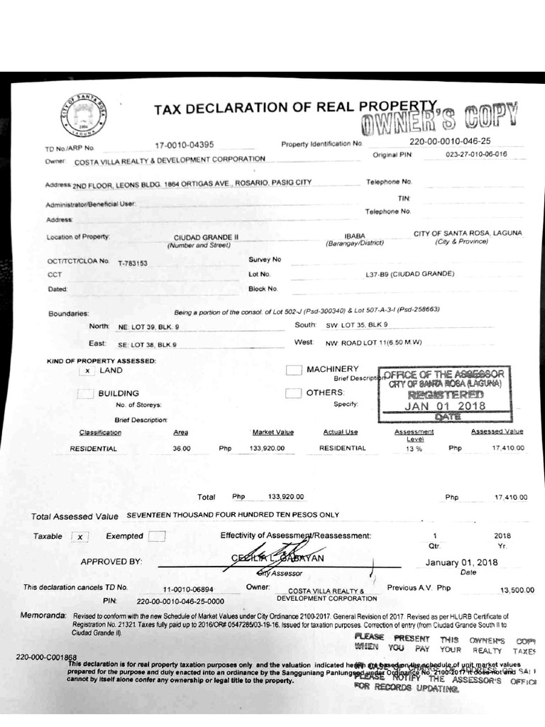 Tax Declaration | PDF