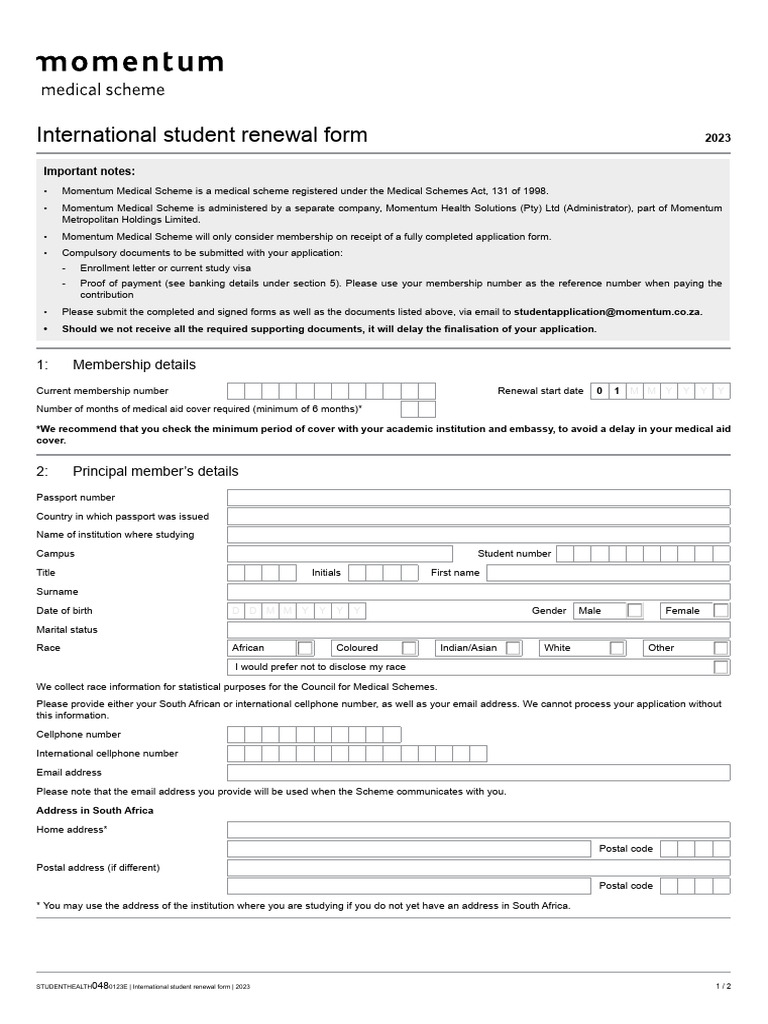 International Student Renewal Form Fillable | PDF | Travel Visa