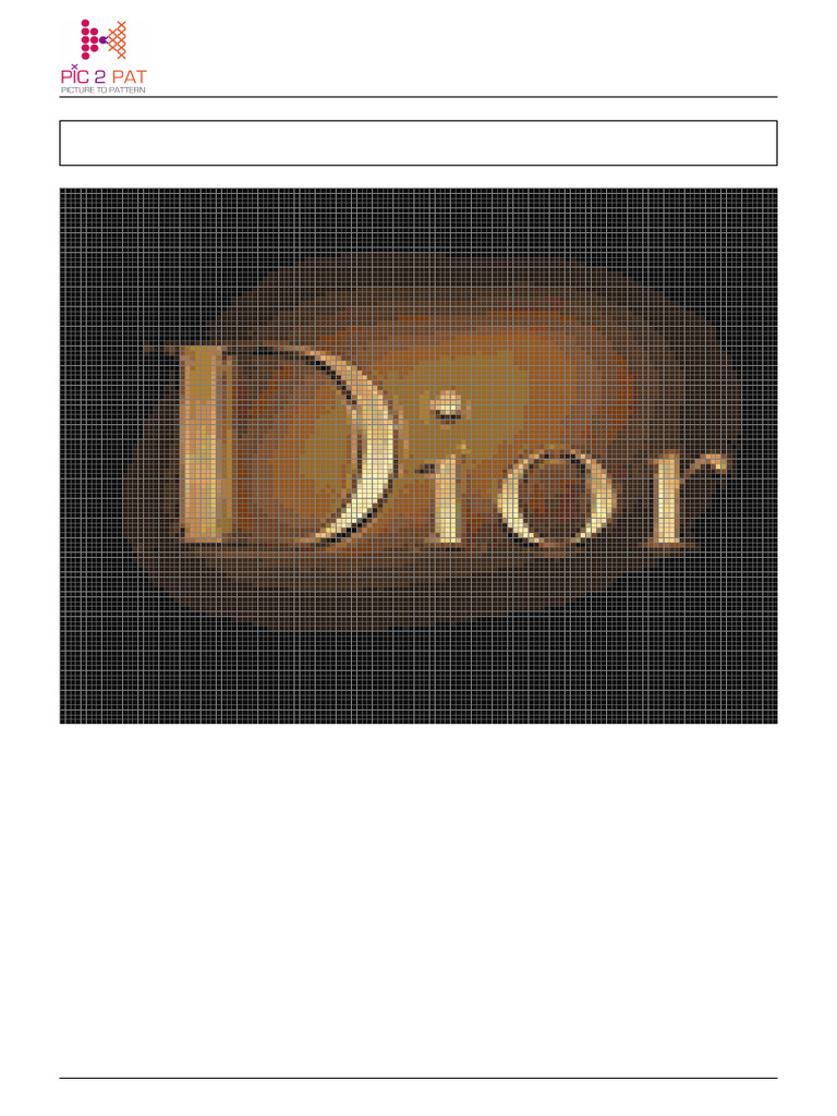 Patron punto cruz logo Dior | PDF