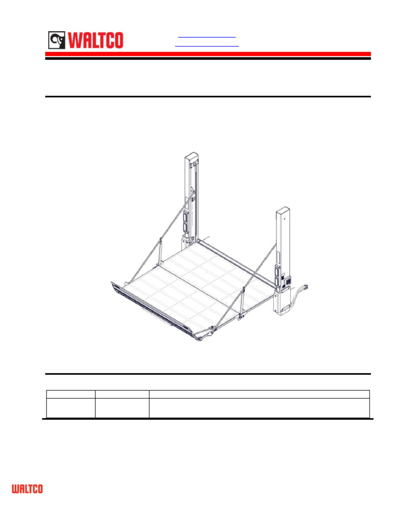 Waltco WDV Liftgate Parts Manual | PDF | Screw