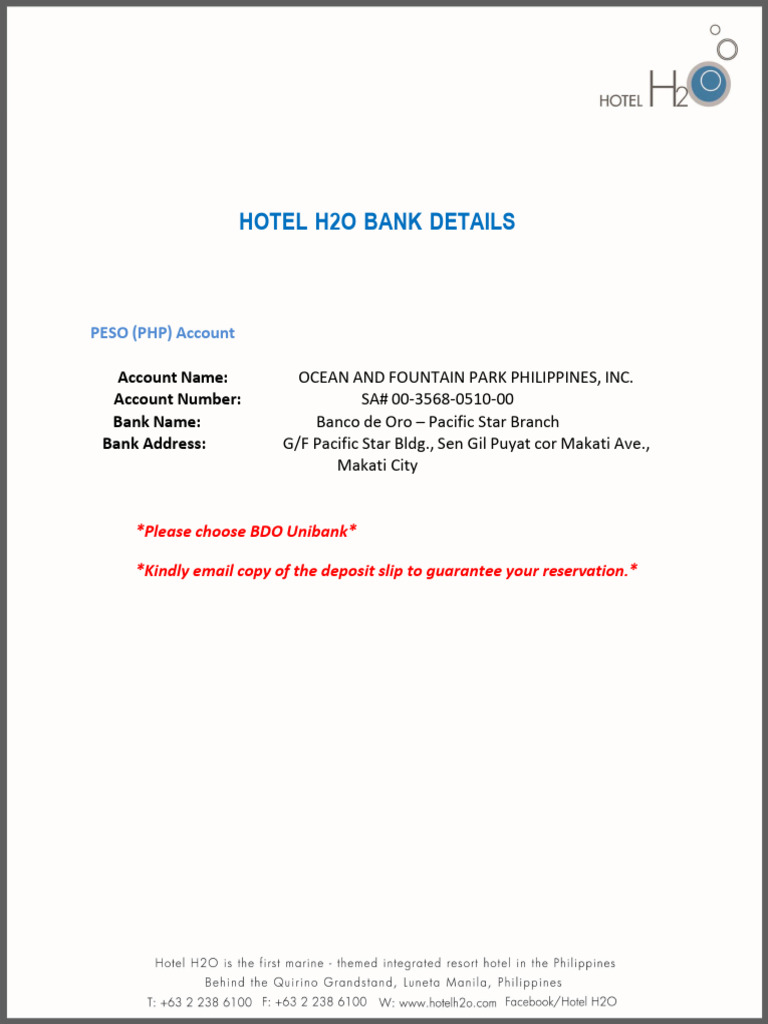 New Bank Details - Bdo Unibank Inc. | PDF