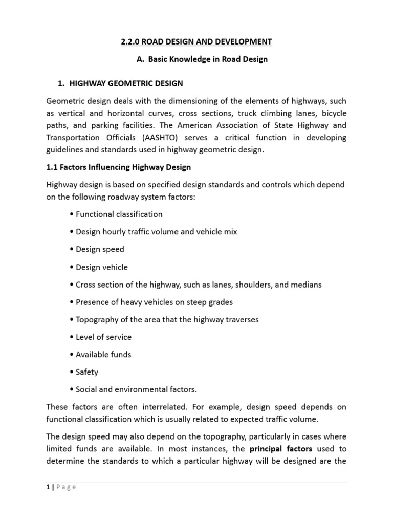 2.2.0 Intro To Road Development and Design | PDF | Road | Road Surface