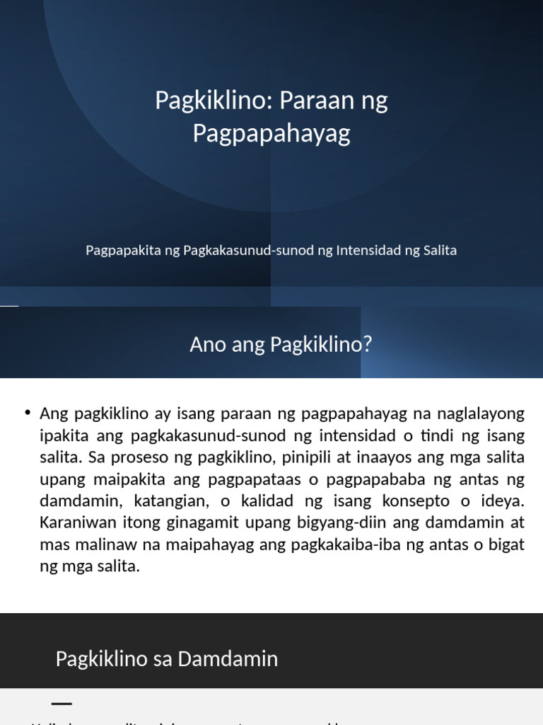 Pagkiklino Presentation | PDF
