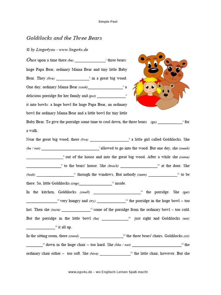 Goldilocks and the Three Bears | PDF | Goldilocks And The Three Bears ...