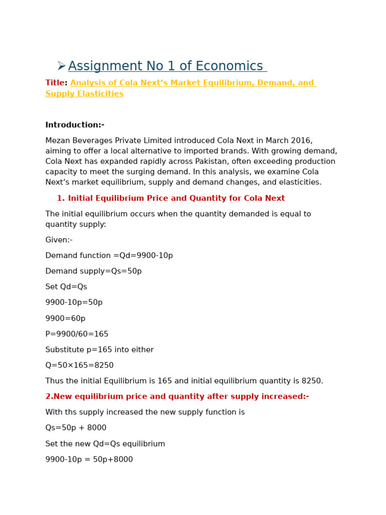 Economic Assignment | PDF