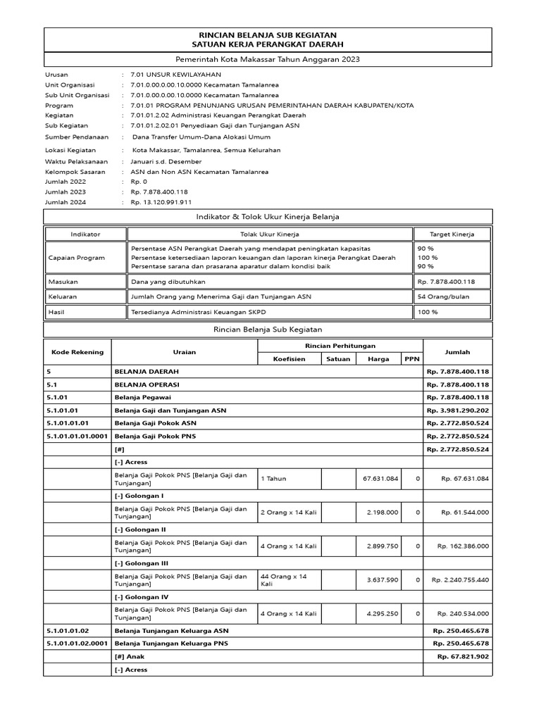 8. Penyediaan Gaji dan Tunjangan ASN | PDF