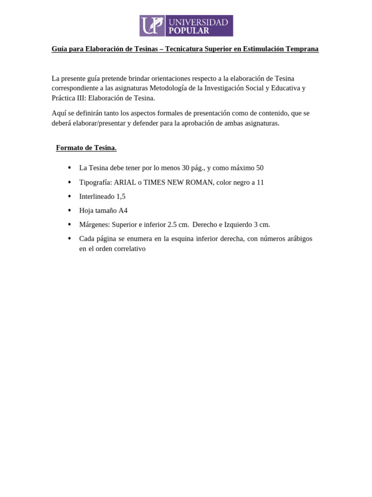 Guía para Elaboración de Tesinas | PDF | Teoría | Hipótesis