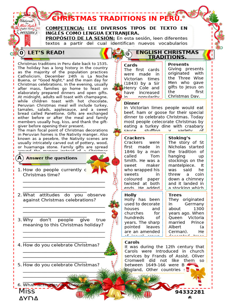 Christmas Traditions in Peru Explained | PDF | Christmas | Christmas ...