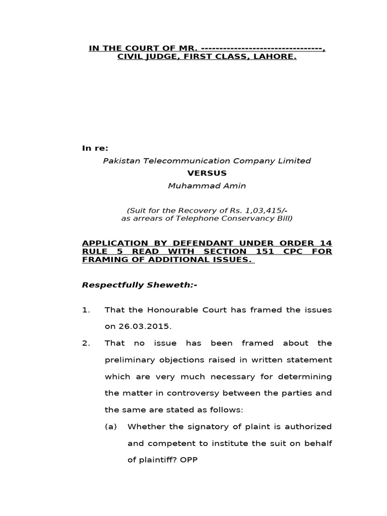 Application by Defendant Under Order 14 Rule 5 | PDF