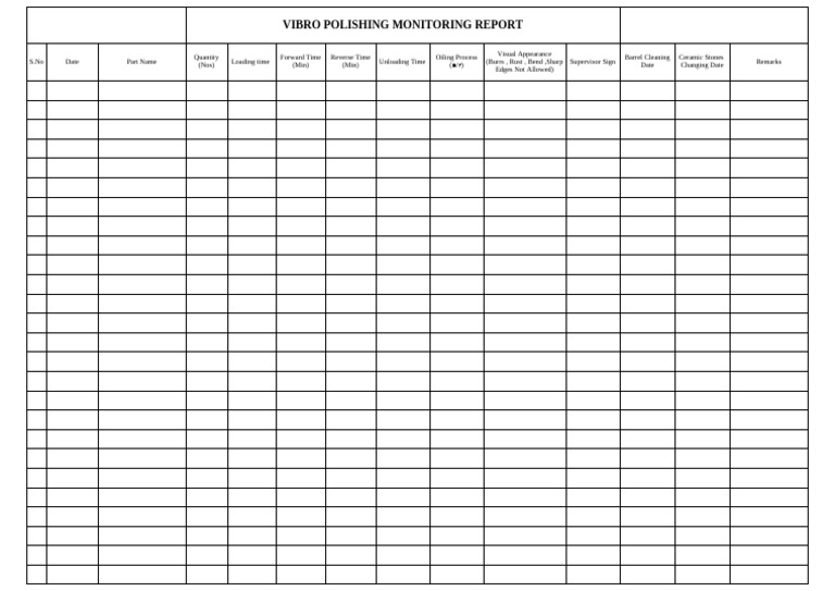 Vibro Monitoring Sheet | PDF