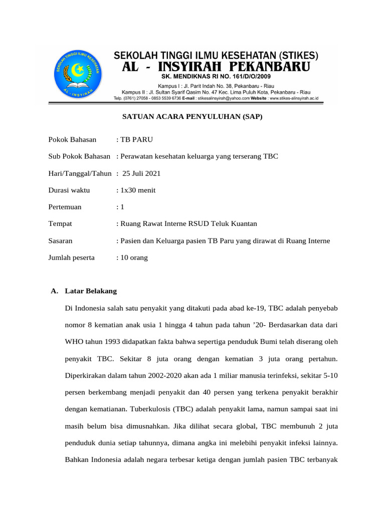 Sap Tb Paru Pdf