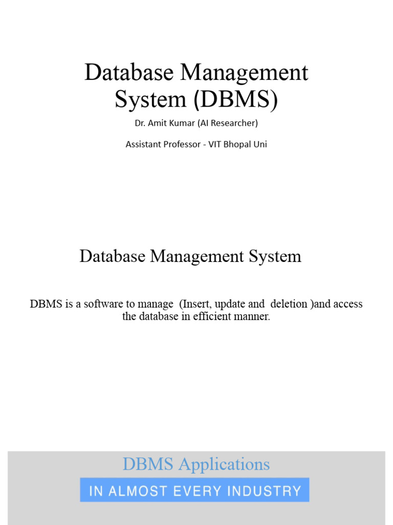 Module-1 DBMS Student Vesion | PDF | Databases | Relational Database