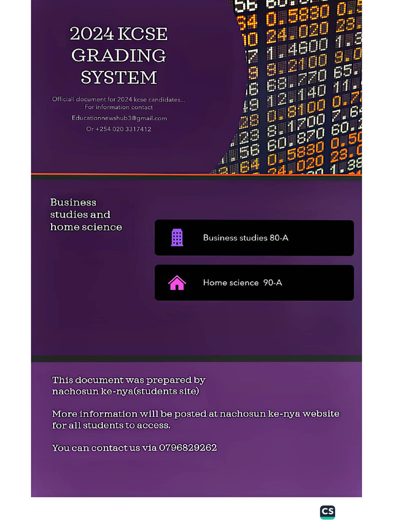 Official Knec Grading System.nachosun Ke-nya | PDF