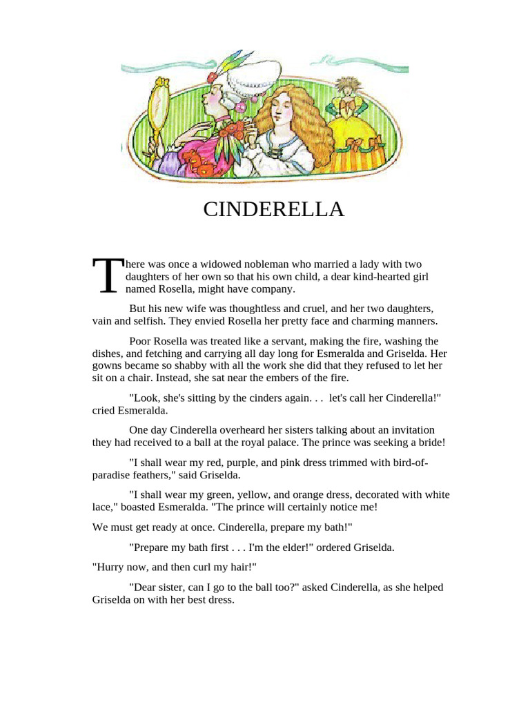 CINDERELLA ( November 20 2024) | PDF | Cinderella | European Fairy Tales