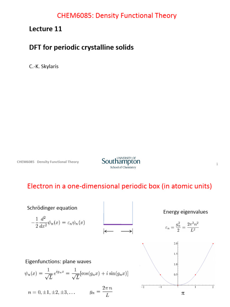 DFT in Periodic Crystalline Solids | PDF | Electronic Band Structure ...