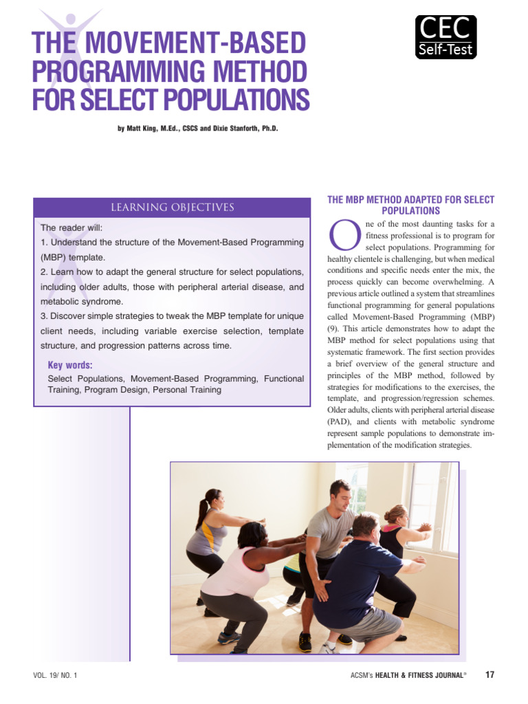 The Movement Based Programming Method For Select.6 | PDF | Strength ...