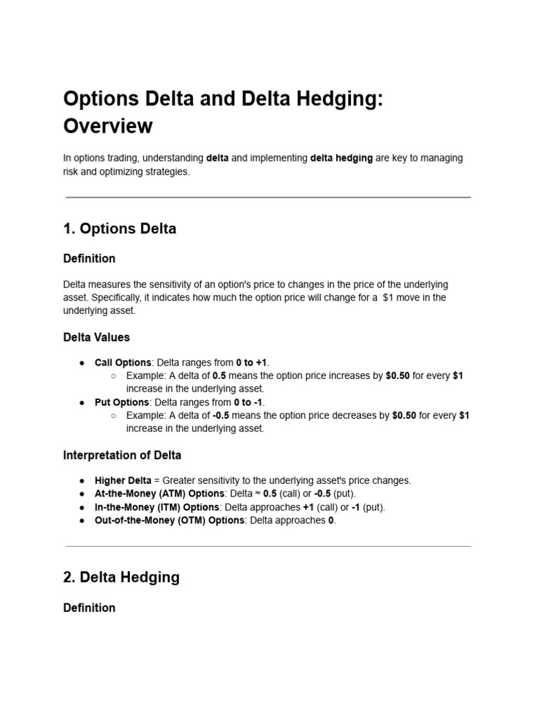 Chapter 3 - Options Delta and Delta Hedging | PDF | Greeks (Finance) | Option (Finance)