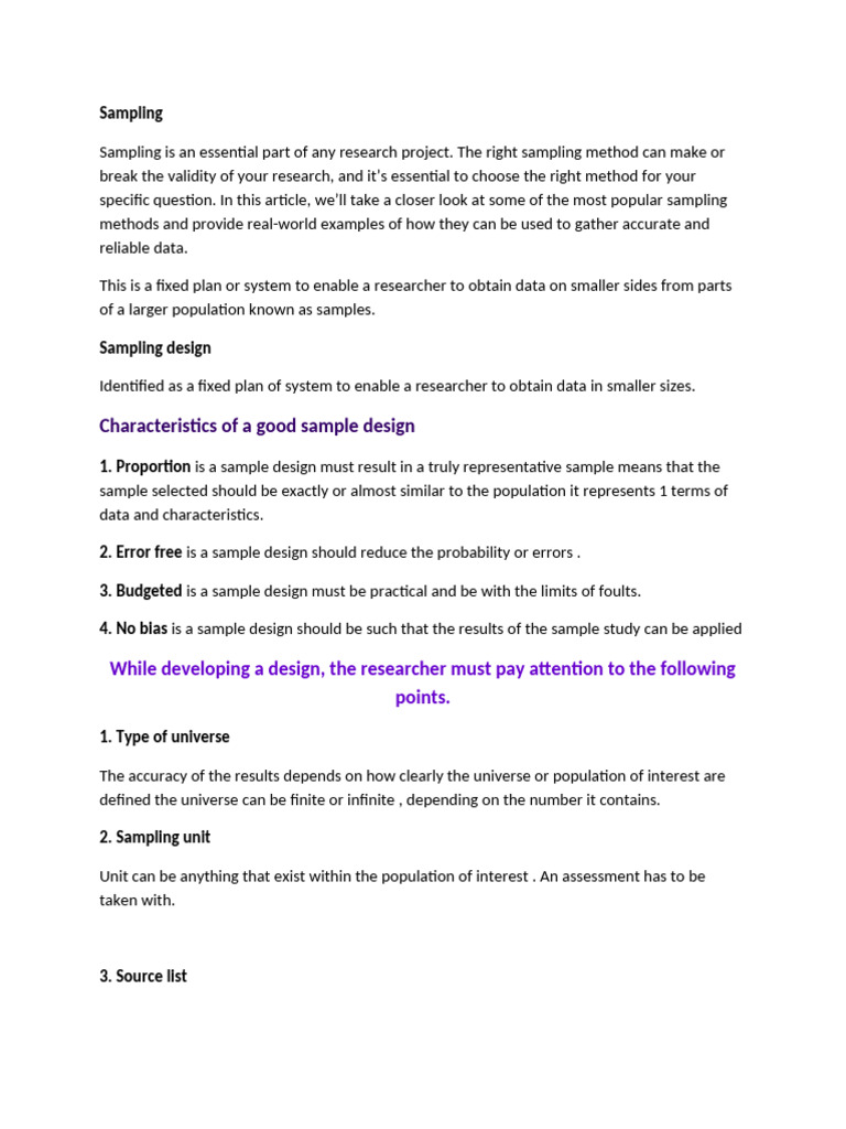 Sampling-Hand Out Mam Jaz | PDF | Sampling (Statistics) | Science
