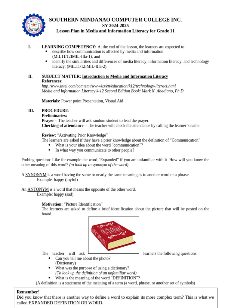 Lesson Plan For Grade 10 Expanded Definition of Words | PDF | Arbitration | Virus