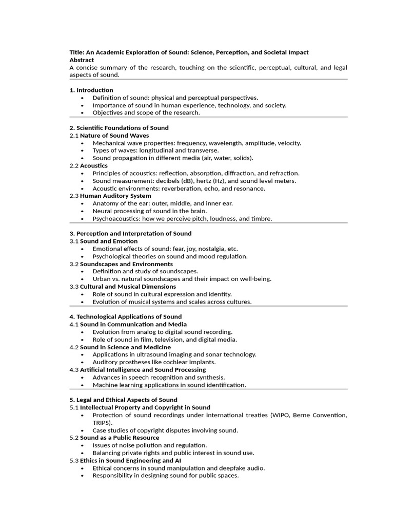 Sound - Science, Perception, and Societal Impact | PDF | Sound | Acoustics