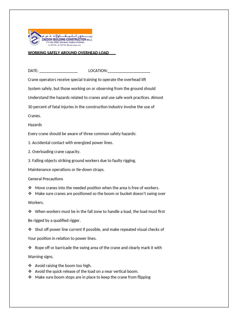 Crane Safety Guidelines for Ground Workers | PDF | Crane (Machine)