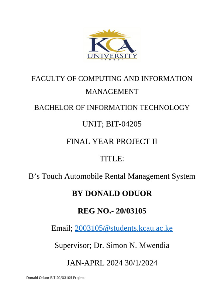 20.03105 Donald Oduor FY Project II User Manual | PDF | Login | Password