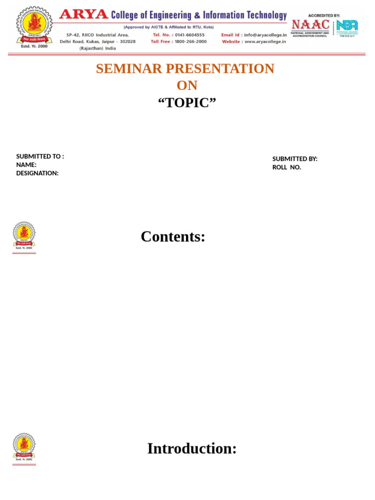 Seminar Presentation Format | PDF