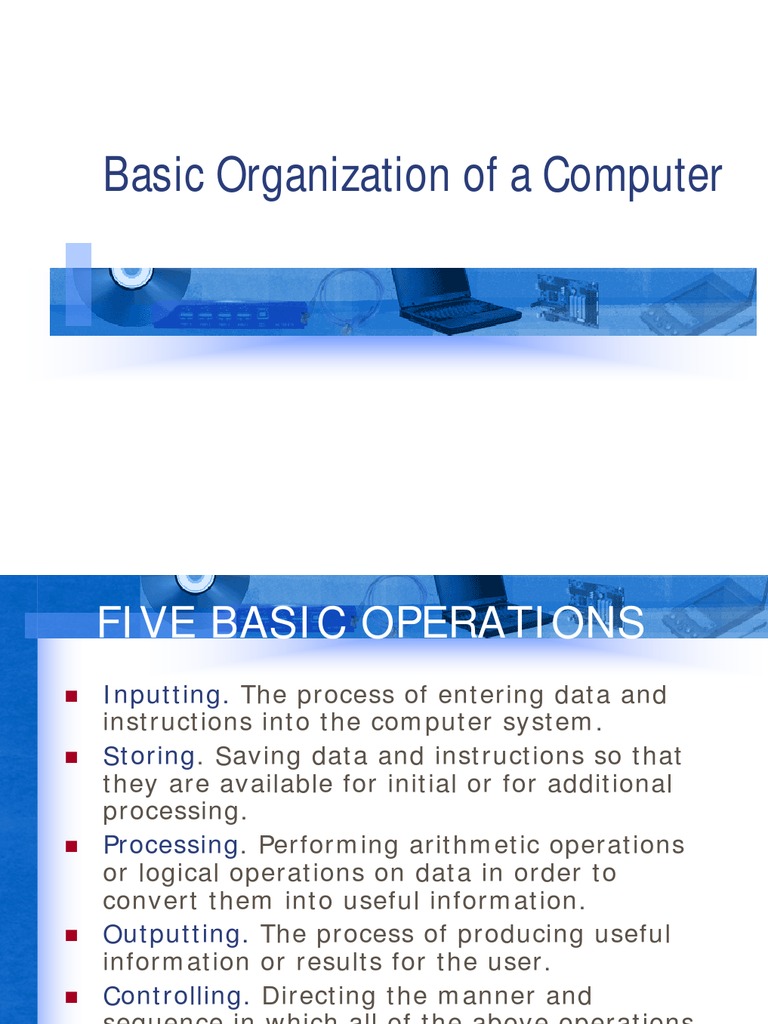 Basic Organization of A Computer | PDF | Input/Output | Central Processing Unit