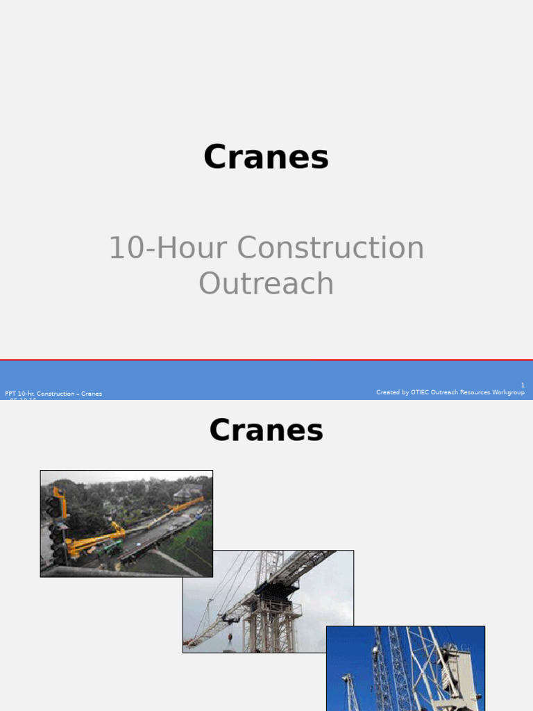 Construction Cranes PPT v.05.18.15 | PDF | Crane (Machine ...