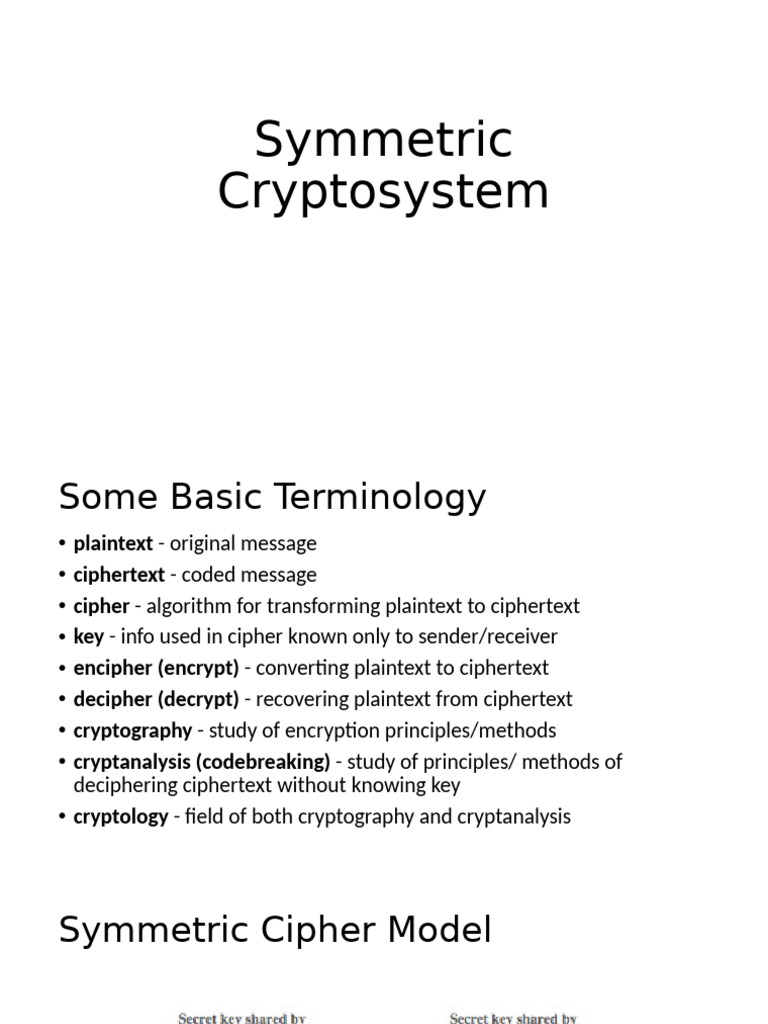 Lecture 2 - Symmetric & Asymmetric Cryptography | PDF | Public Key Cryptography | Cryptography