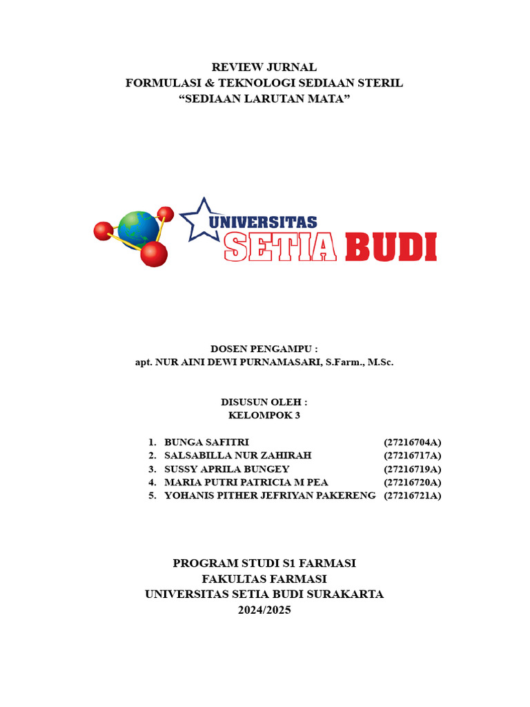 t6 - Kel 3 - Review Jurnal Ftss Larutan Mata | PDF
