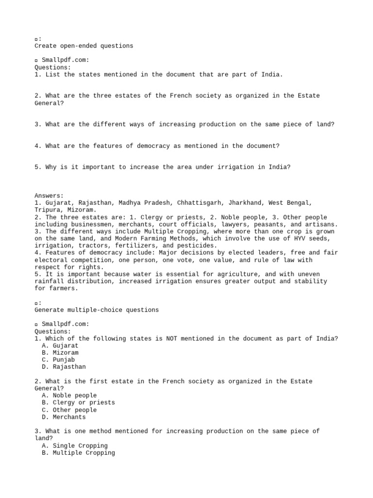 9th_Class Social SAMP 1 Key Paper_generate-quiz | PDF