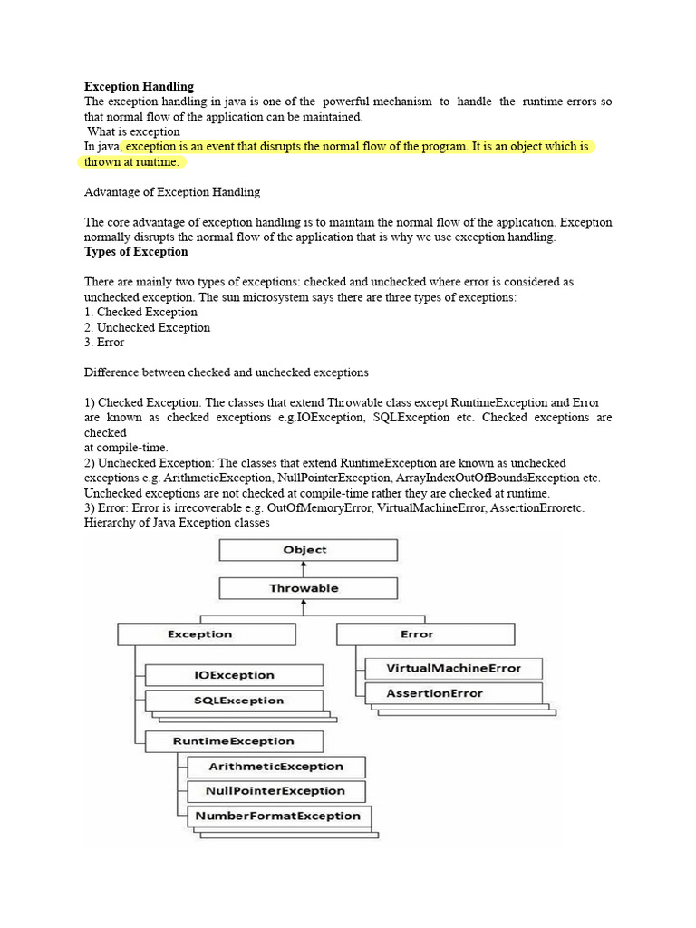 Exception Handling and Threads | PDF | Java (Programming Language ... Exception Handling and Threads | PDF | Java (Programming Language ...