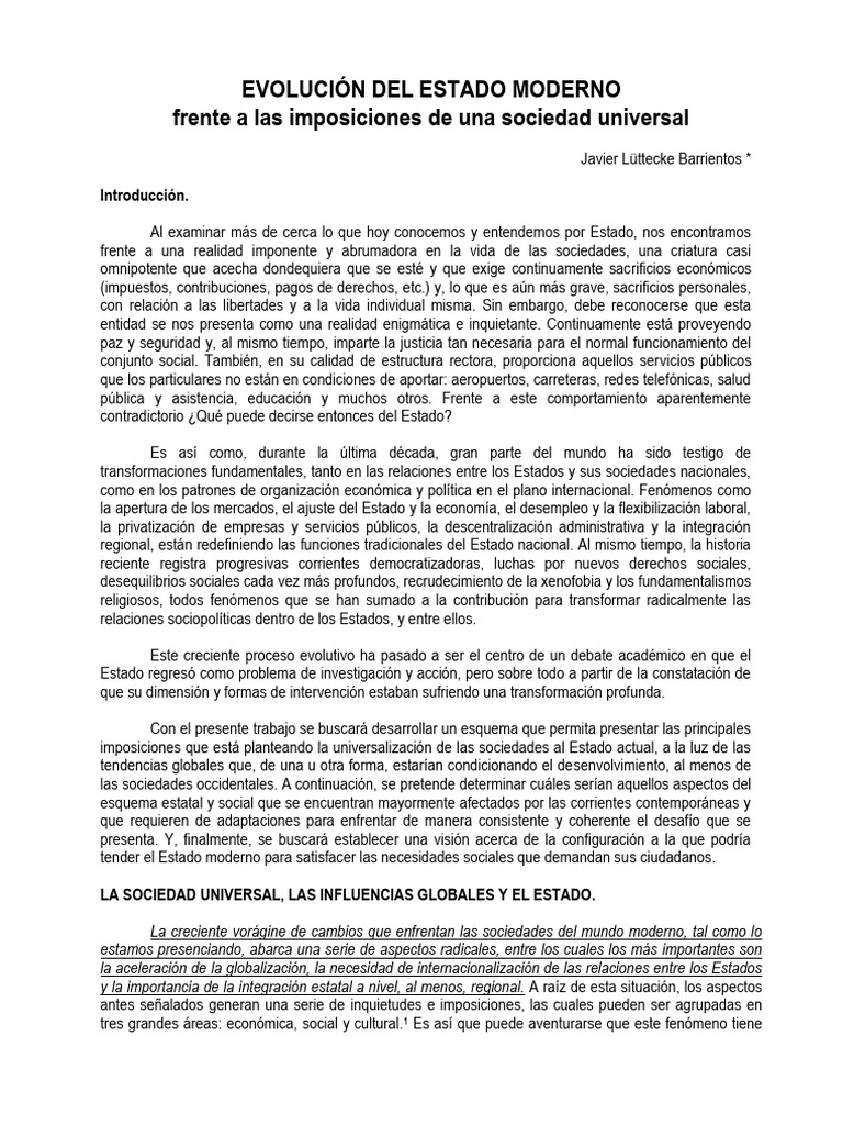 Estado Moderno y Desafíos Globales | PDF | Estado (política) | Sociedad