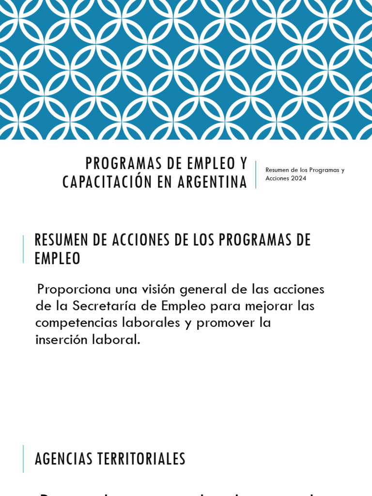Programas de Empleo y Capacitación 2024 | PDF | Desempleo | Empleo