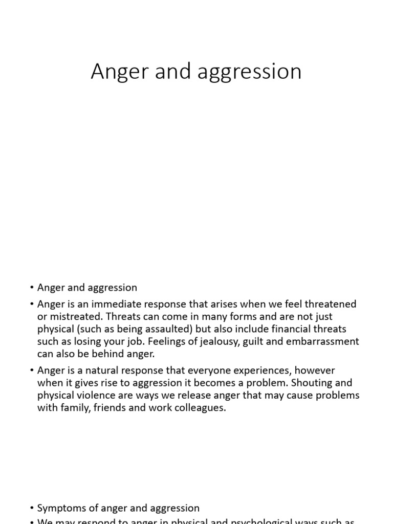 Understanding Anger and Aggression | PDF | Anger | Aggression